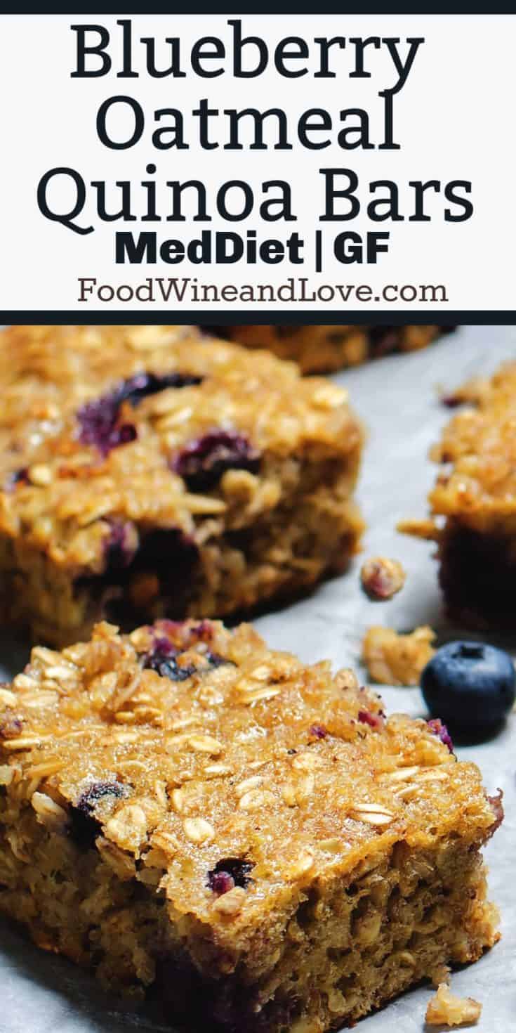 Blueberry Oatmeal Quinoa Bars - Food Wine and Love