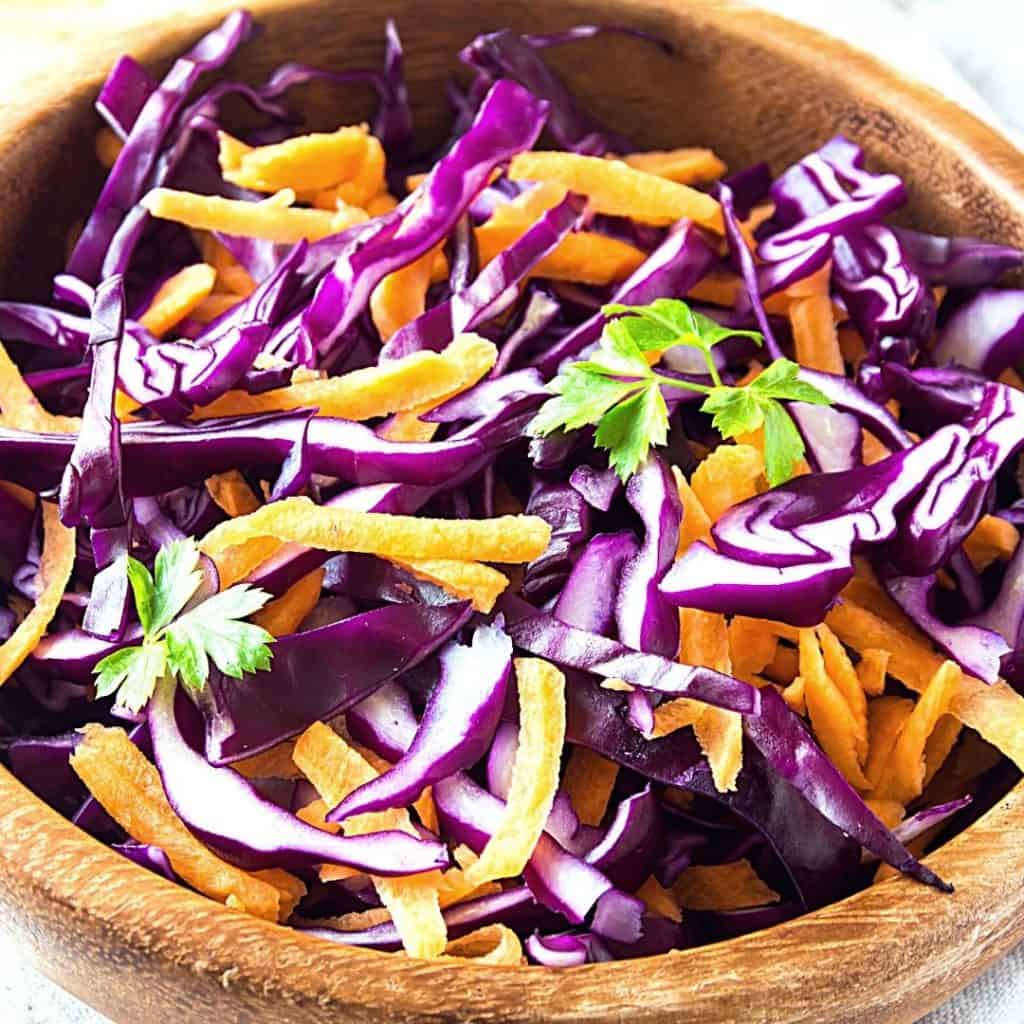 Red Cabbage and Carrot Coleslaw - Food Wine and Love