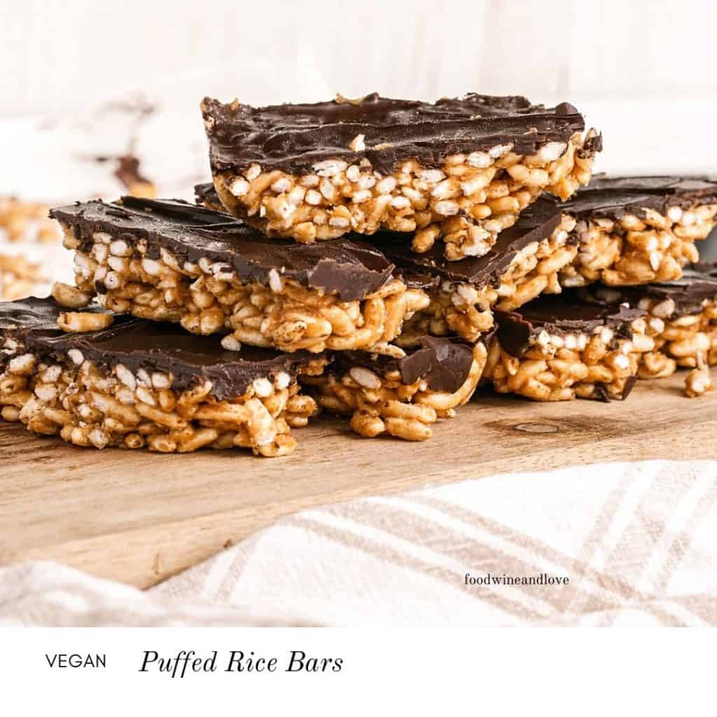 Vegan Puffed Rice Snack Bars - Food Wine and Love