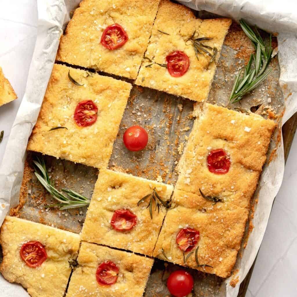 Vegan Mediterranean Diet Focaccia Bread - Food Wine and Love