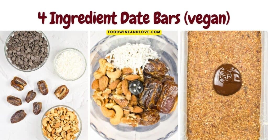 4 Ingredient Date Bars (vegan) - Food Wine and Love