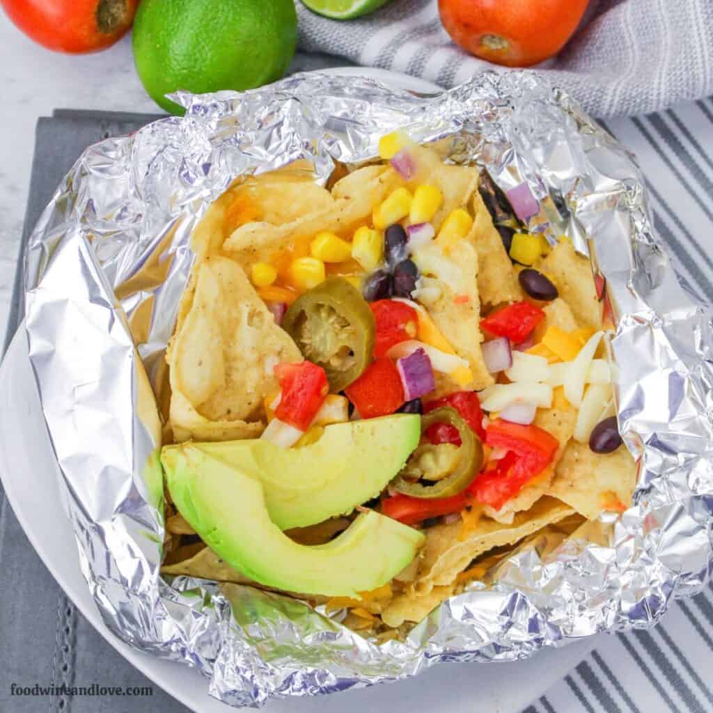 Foil Packet Vegetarian Nachos - Food Wine and Love