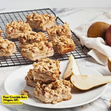 Easy Pear Crumble Bars Recipe - Food Wine and Love