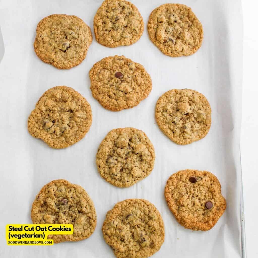Steel Cut Oat Chocolate Chip Cookies (vegetarian) - Food Wine and Love