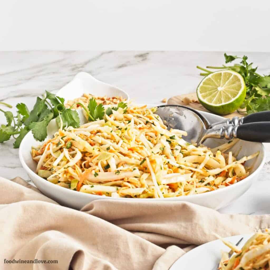 Asian Style Slaw in Creamy Peanut Dressing. - Food Wine and Love