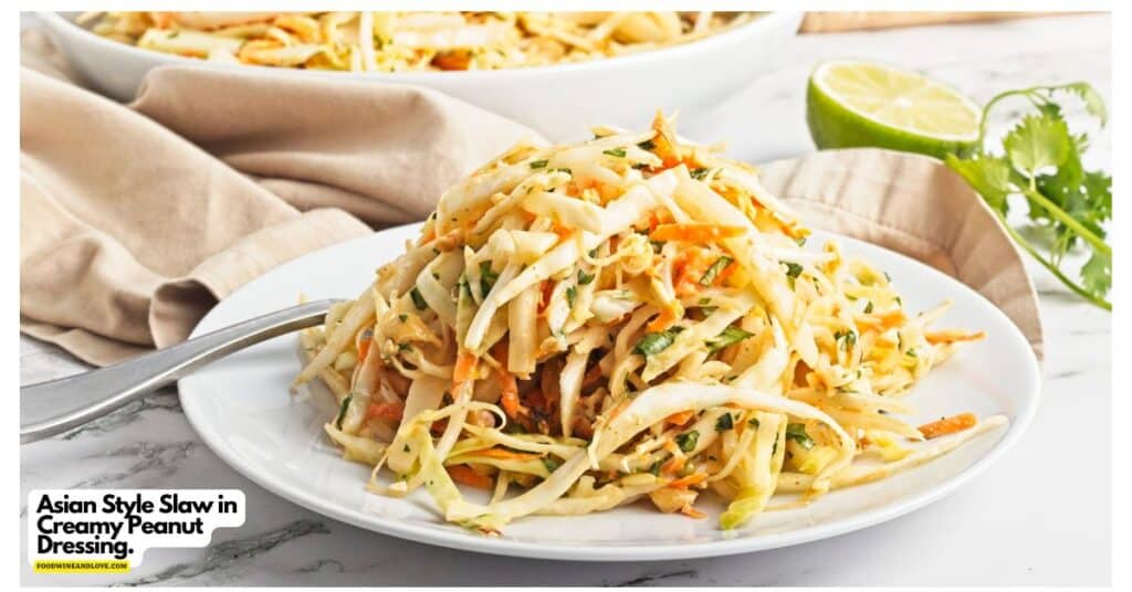 Asian Style Slaw in Creamy Peanut Dressing. - Food Wine and Love